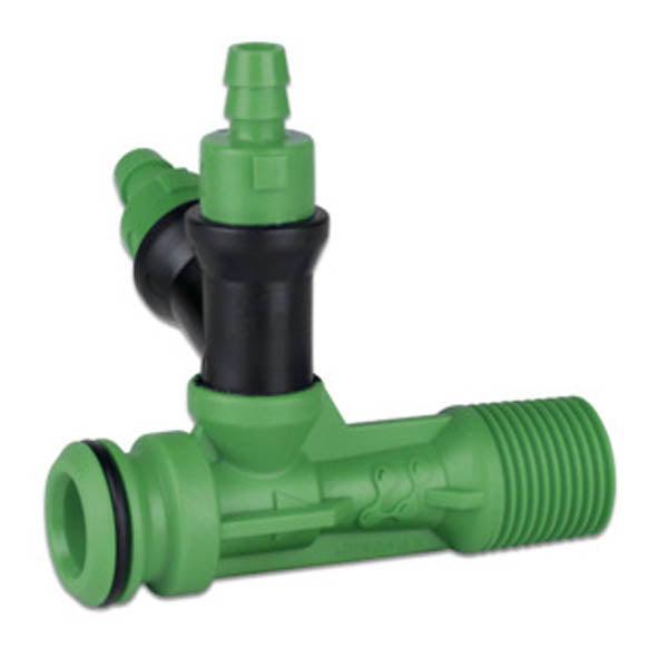 Hydra-Flex Chem-Flex PC2 x 3/8'' MPT Dual Barb Dark Green Chemical Inj ...